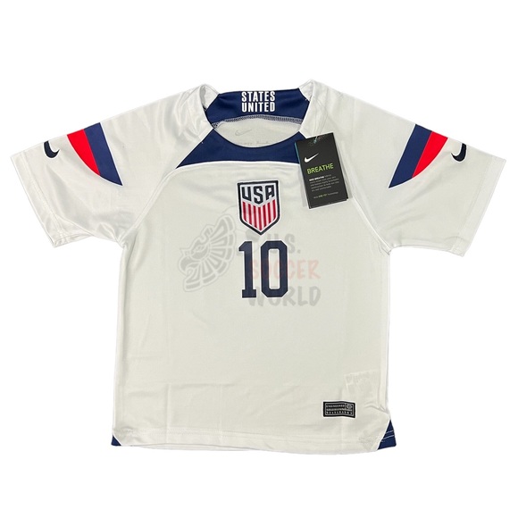 Nike | Shirts & Tops | New Usa Pulisic Home Kids Soccer Jersey Kit ...